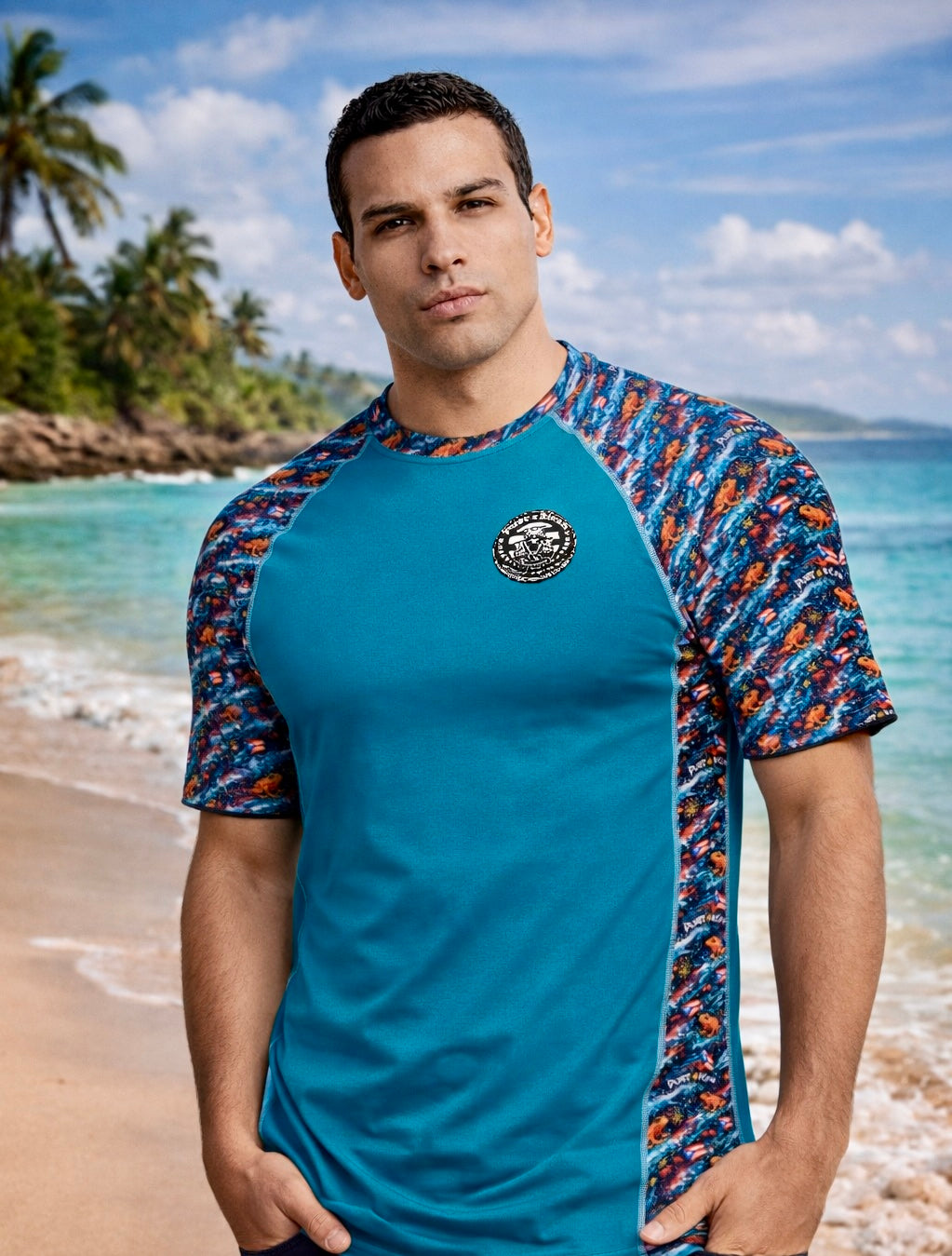 Pure⭐️Rican Coquí Wave Rash Guard – Teal Performance Swim Shirt | UV ...